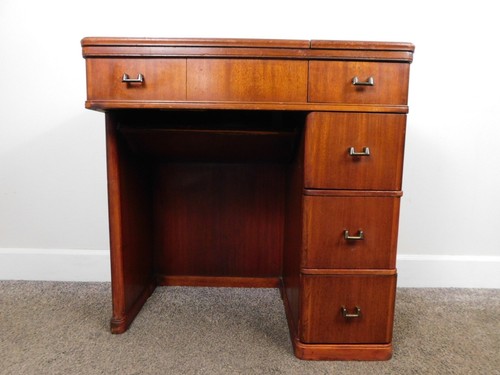 EXC Singer Art Deco Streamline 1950s Retro Sewing Machine Cabinet Flip ...