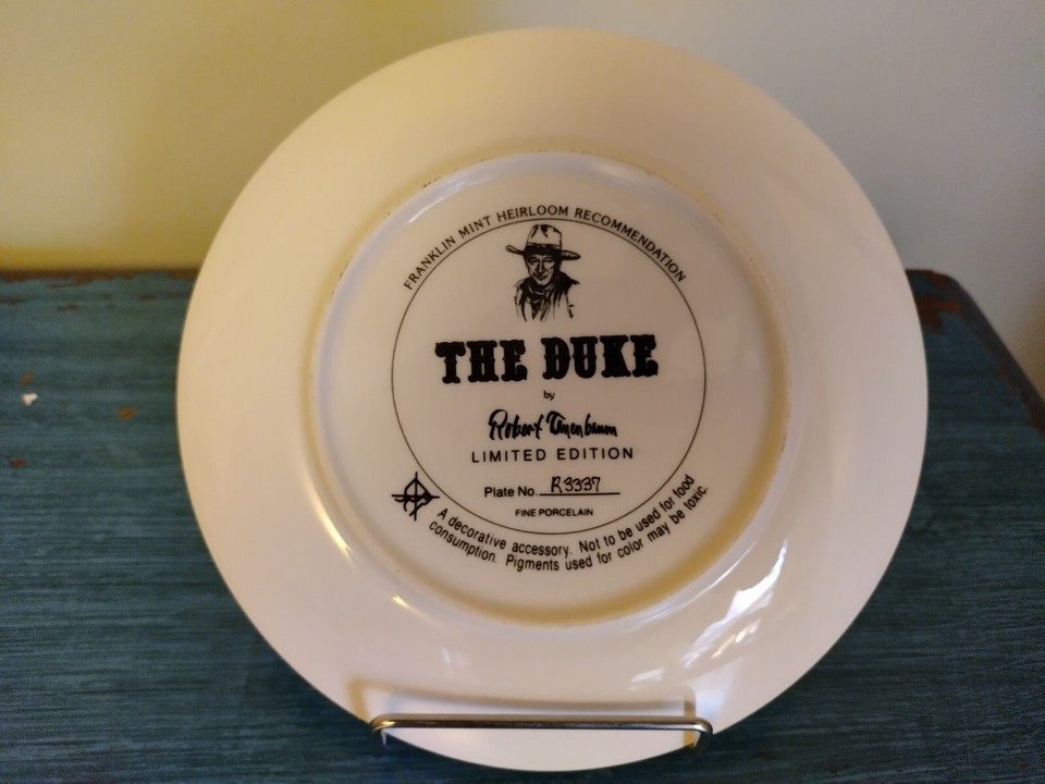 John Wayne THE DUKE Plate Franklin Mint Collector Classic Robert ...