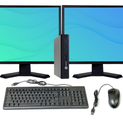 HP Dual Monitor Computer Intel Core i5 16GB 500GB Dual 20" LCD's ...