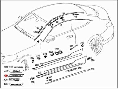 2pcs Genuine MERCEDES A205 C205 C292 S205 W166 W205 Model plate ...
