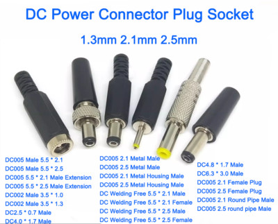DC Power Connector Plug Socket 005/2 5.5*2.1/2.5 3.5*1.3 Male/Female ...