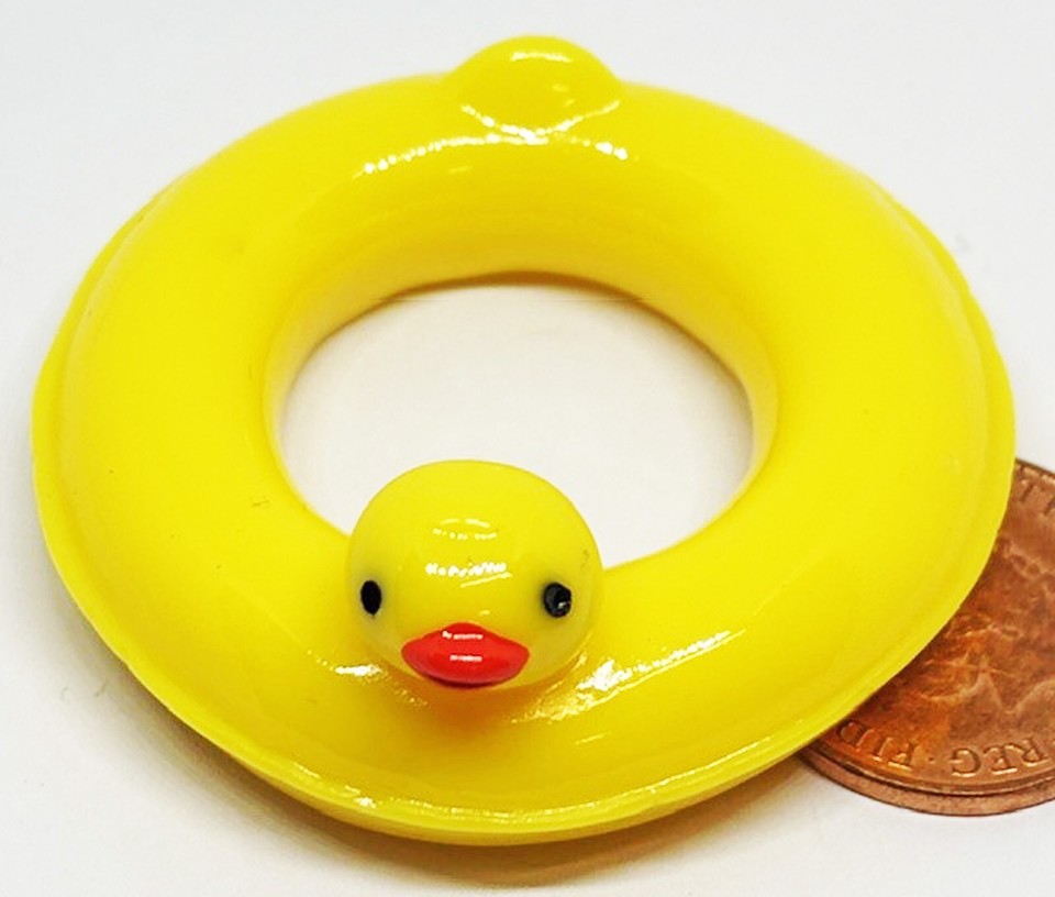 Dolls House Duck Rubber Ring Dinghy Swimming Beach 1:12 Scale Miniature ...