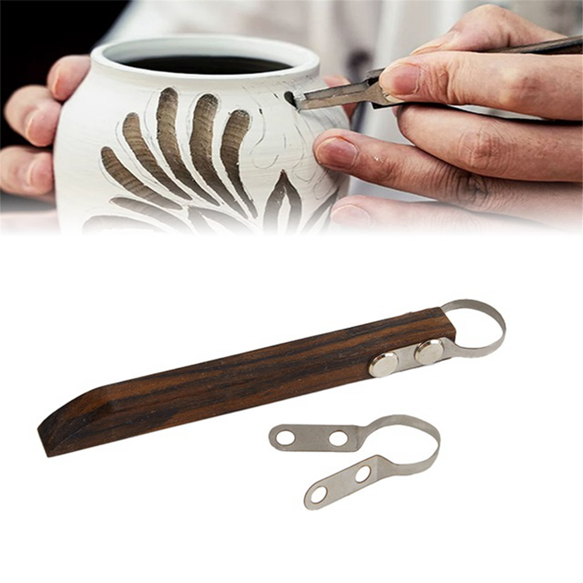 Pottery Scraper Metal Replaceable Head Scraper DIY Ceramic Carving ...