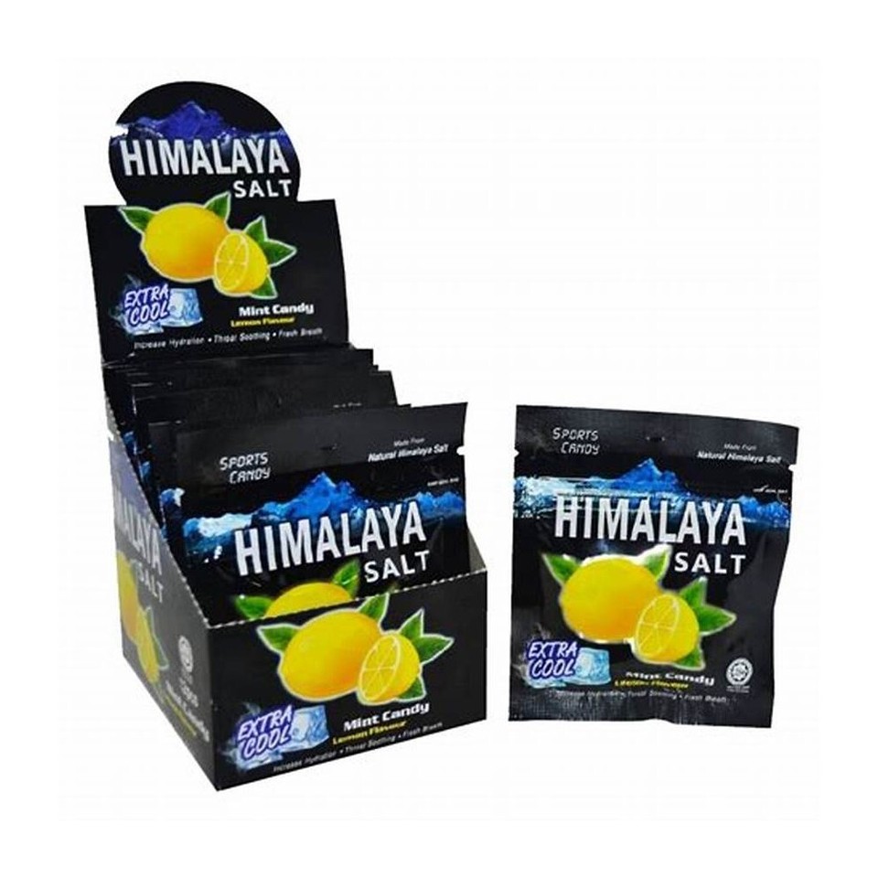 Up to 72 Packs Himalaya Salt Sport Mint Candy Lemon Sore Throat Sweets ...