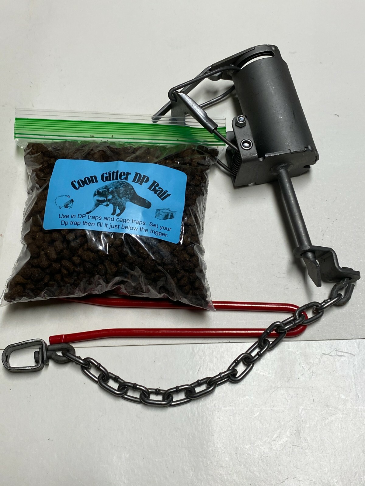 1 Bridger Dog Proof trap +1 DP setter +1 coon gitter Bait NEW SALE ...