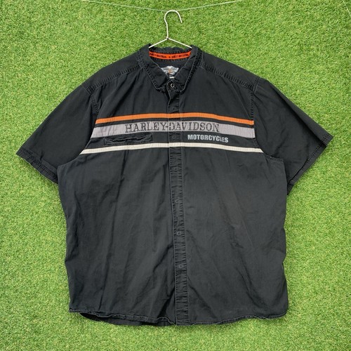 Harley Davidson Motorcycles Work Shirt Mens 3XL Short Sleeve Mechanic ...