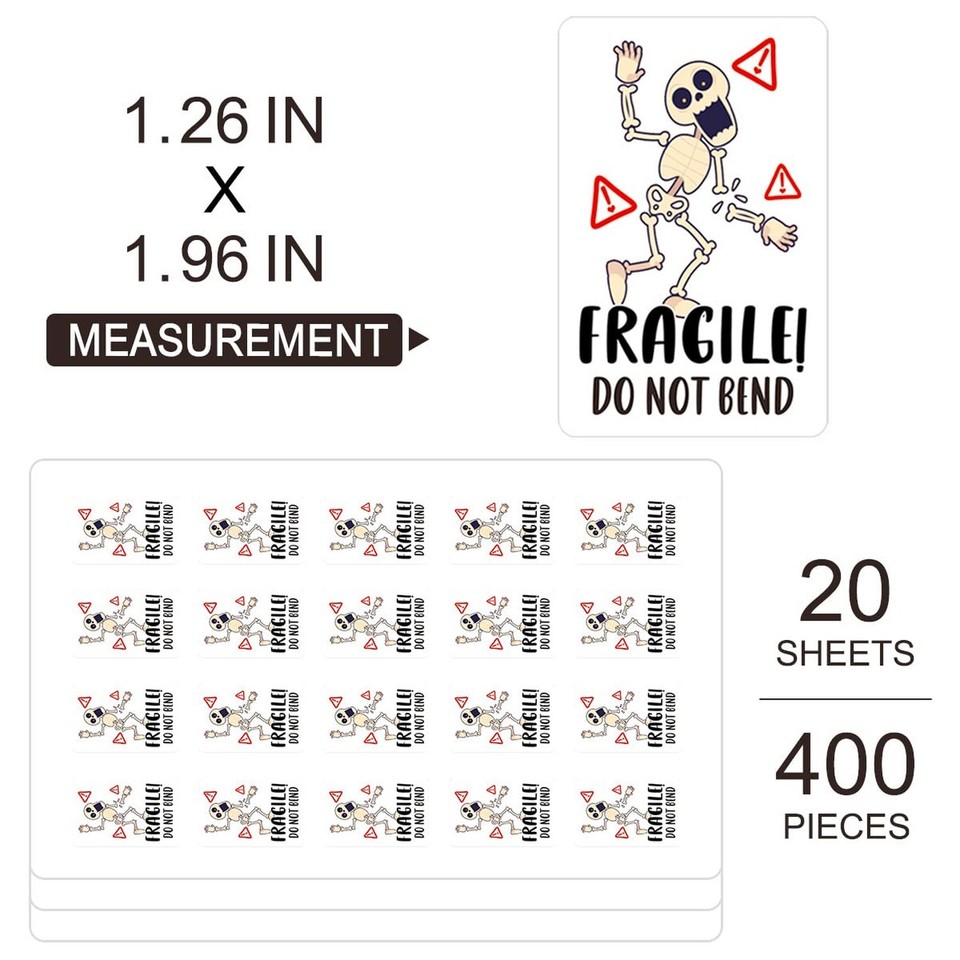 Funny Fragile Warning Stickers 500 PCS, Fragile Do Not Bend Broken Arm ...