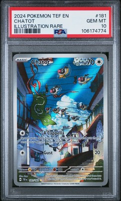PSA 10 Chatot Illustration Rare #181 2024 Pokemon Temporal Forces ...