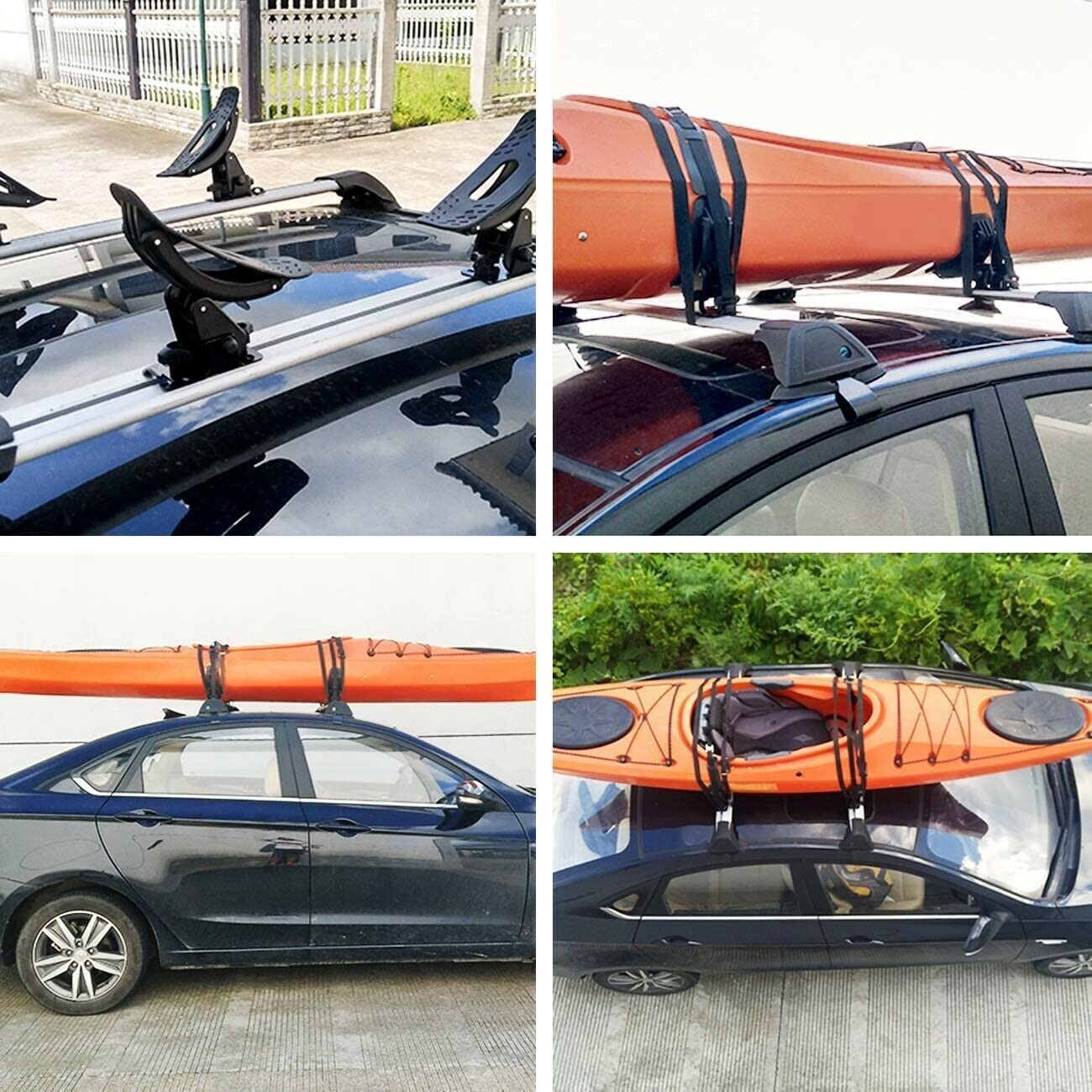4 PCS Kayak Roof Rack Universal Canoe Boat Car SUV Truck Top Mount ...
