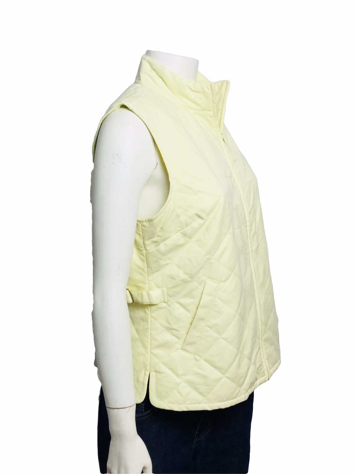 Orvis Women's Quilted Pale Yellow Microfiber Full Zip Vest Size Small ...