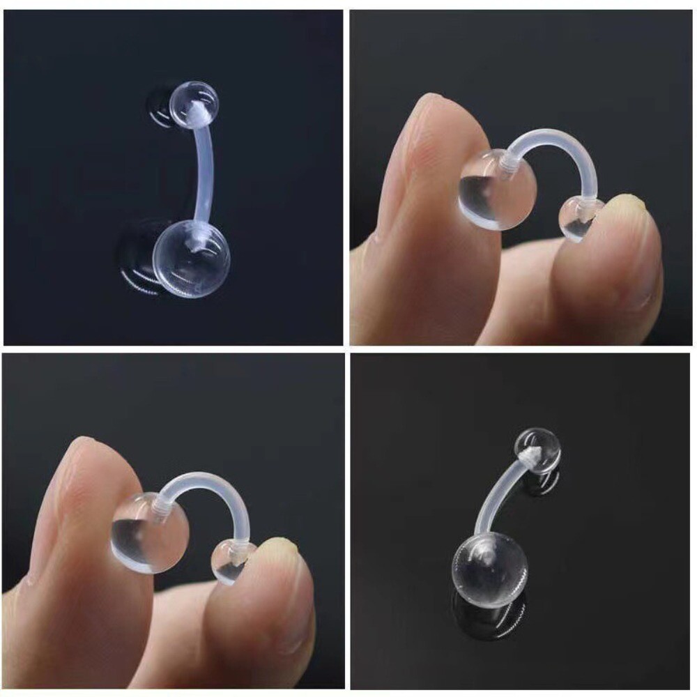 Hypoallergenic Piercing Retainer Transparent Lip Ring Lip Ear Nose ...
