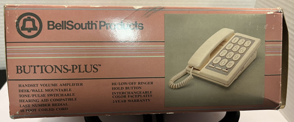 BellSouth Products Buttons-Plus Large Buttons Vintage Corded Telephone ...