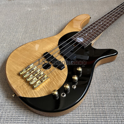 Natural Yin Yang Standard Electric Bass Guitar 5 String Gold Hardware ...