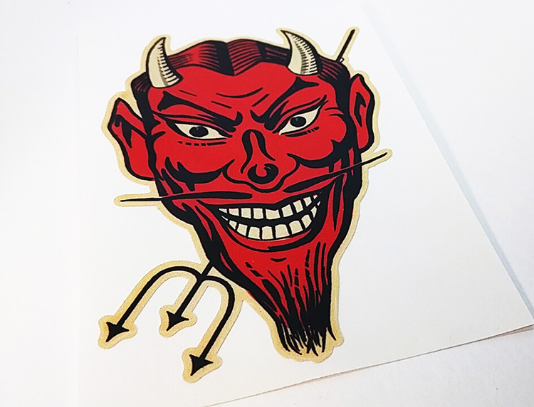 Red Devil 1950's Vintage Style DECAL, Vinyl car STICKER, rat rod ...