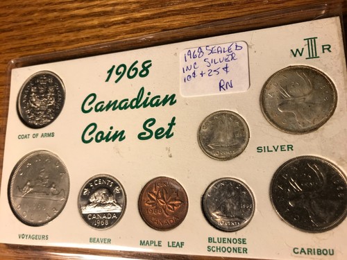 1968 CANADA PROOF MINT 8 COIN SET INCLUDING SILVER DIME & QUARTER | eBay