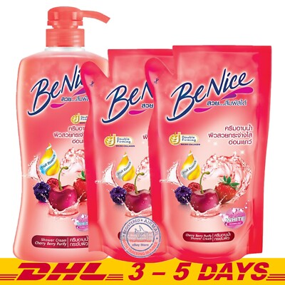 450ml + Refill 400ml x 2 : BeNice Firm & White Berry Shower Cream | eBay