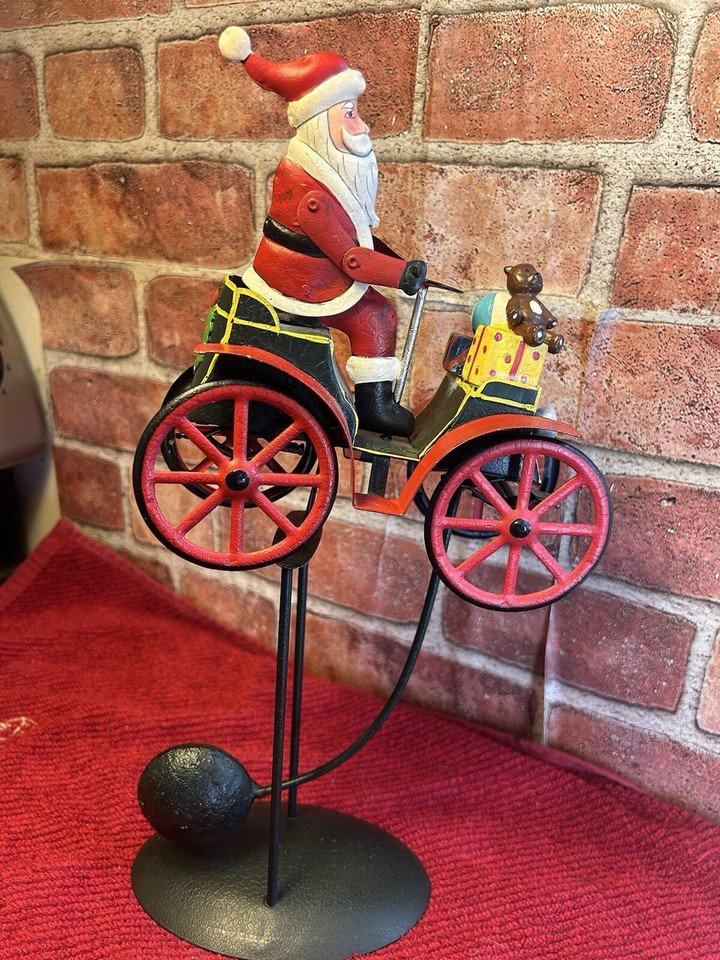 Santa Riding Car with Toys balance Pendulum Motion Metal Vintage ...