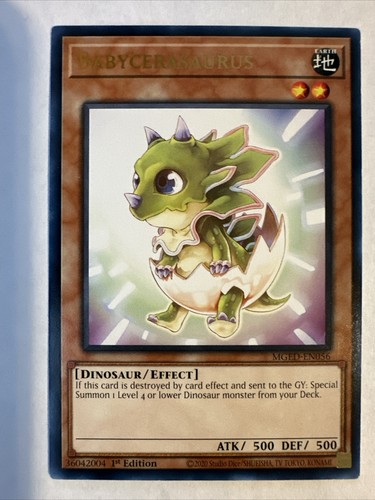 Yugioh! Babycerasaurus - MGED-EN056 - Rare - 1st Edition Near Mint ...