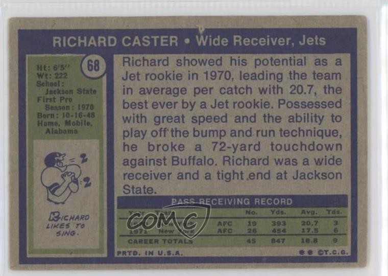 1972 Topps Rich Caster #68 Rookie RC | eBay