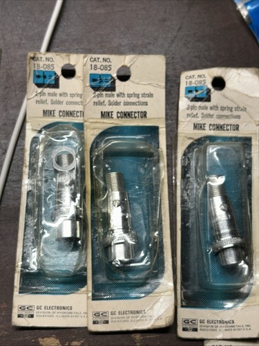 (3) NOS 2 Pin Male Mike Connector With Spring Strain Relief | eBay