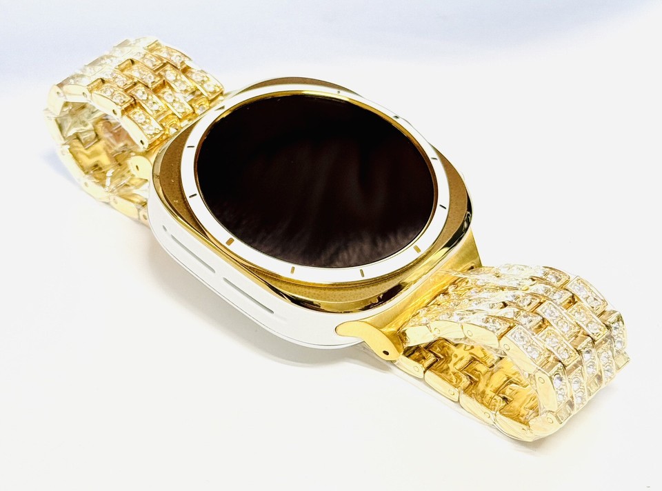 CUSTOM Anodized GOLD Samsung Galaxy Watch Ultra 47mm 24k Gold Diamond ...