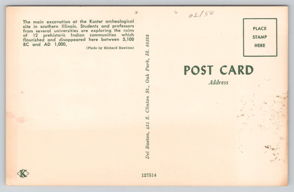 Postcard Koster Archeological Site Southern Illinois | eBay