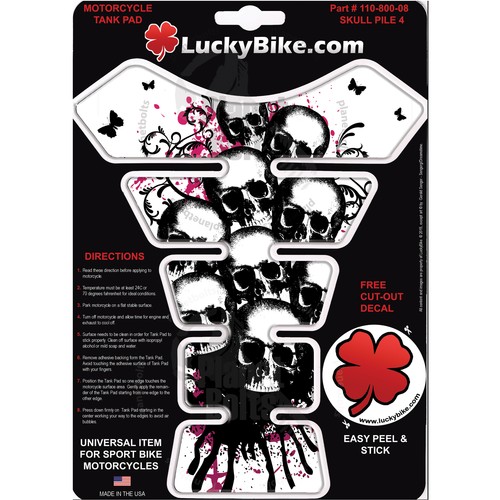 Head Segmented Gas Tank Pad Universal Sticker Protector Scrape Skull ...