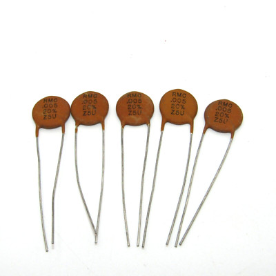 ( 5 PCS ) Vintage Ceramic Disk .005uf 100v Capacitors RMC Z5U Guitar ...