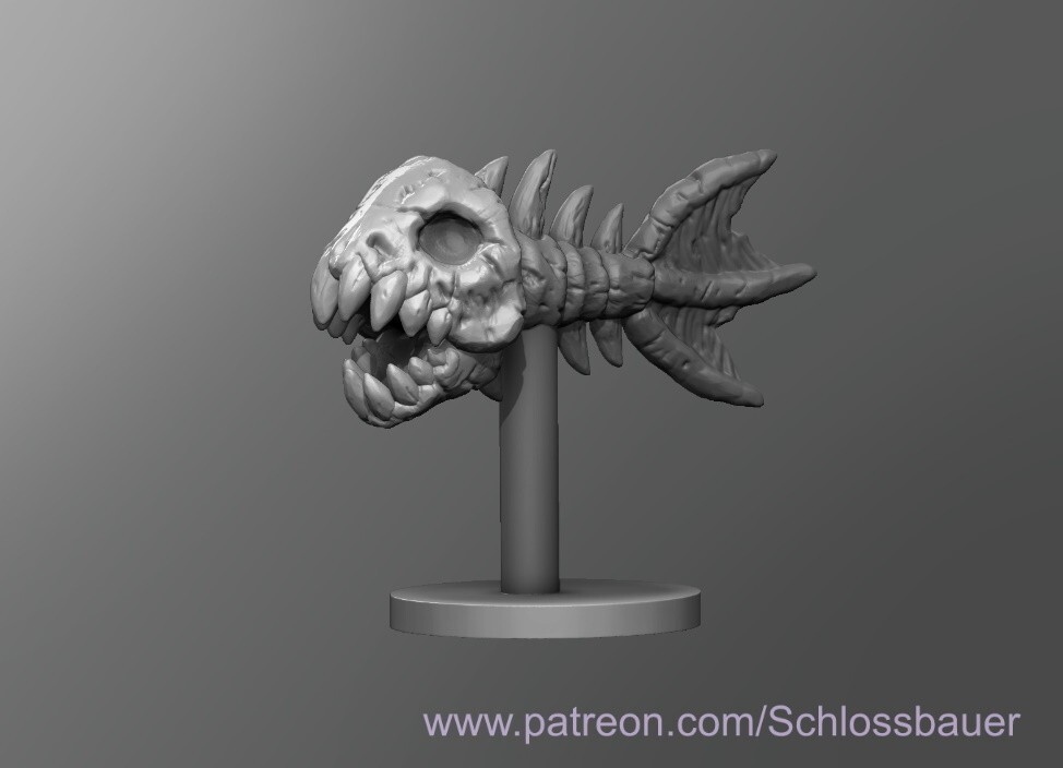 Fishbone Monster Manual 28mm Scale DND D&D Mario Tabletop Miniature SB ...