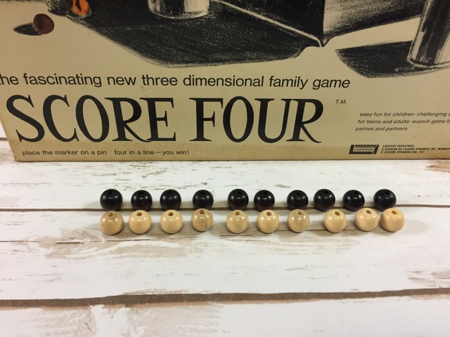 Vintage 1971 Score Four Board Game Lakeside 100 Complete 3d Tic Tac Toe ...