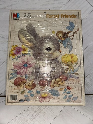 Milton Bradley 1987 25Pc. Forest Friends Puzzle 14.5" x 11.5" Bunny Rabbit | eBay