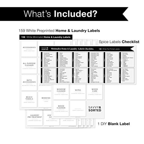 159 Minimalist Home Laundry Labels For Organizing Linen Storage Labels ...