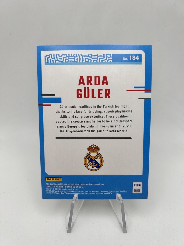 Arda Guler Real Madrid 2023-24 Donruss FIFA #184 Cubic Silver Rated ...