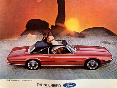 1969 Ford Thunderbird The Moon And Sun Roof Original Print Ad 8.5 x 11 ...
