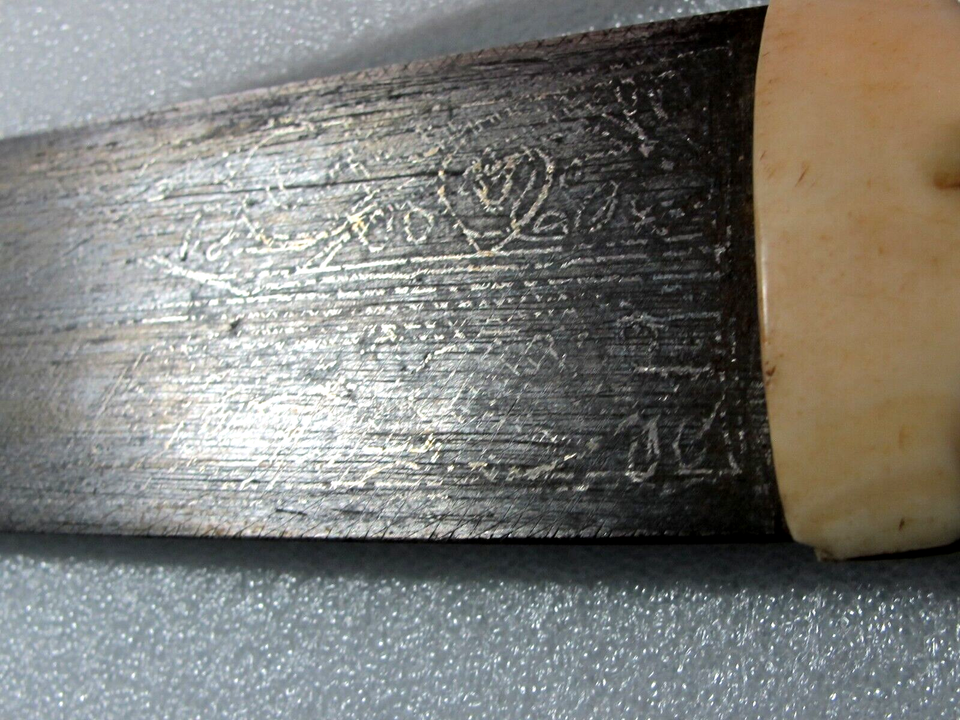 Antique Russian Kinjal dagger shashka bebut blade gold inlay early 19th ...