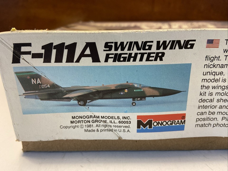 VINTAGE 1981 MONOGRAM F-111A SWING WING FIGHTER JET 1:48 MODEL KIT 5804-COMPLETE | eBay