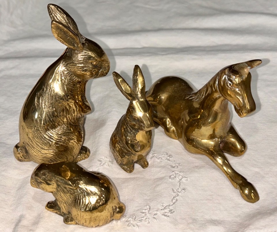 VINTAGE MCM BRASS RABBITS & HORSE LOT MADE IN KOREA | eBay