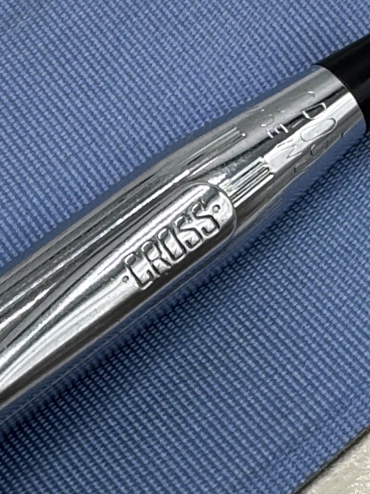 Vintage Cross Chrome Ball Pen 3502 Blue Ink Ball Pen With Original Box ...