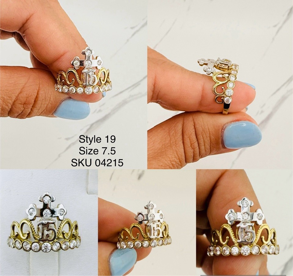 10k gold ring - sweet 15 quinceañera ring - Anillo de quince años oro ...