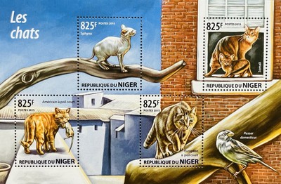 NIGER CATS STAMPS SHEET 2015 MNH AMERICAN SHORT HAIR EUROPEAN SOMALI ...
