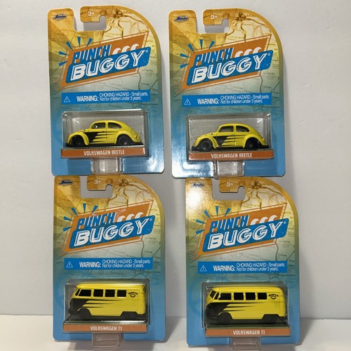 Jada Diecast VW Oval Window Beetle T1 Bus Rusty's Garage Lot 4 Slug Bug ...