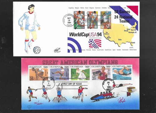 US FDC FIRST DAY COVERS COLLECTION HAND PAINTED LOT OF 6 OVERSIZED | eBay