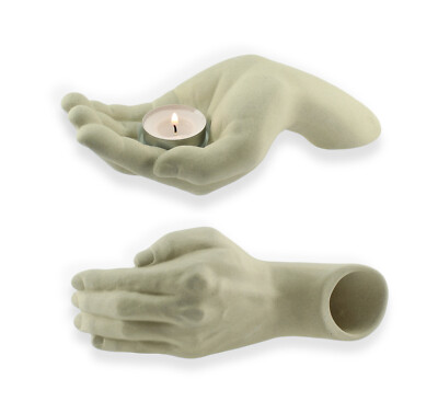 Budawi® Teelichthalter Kerzenhalter gebende Hand Hände Keramik Halter ...