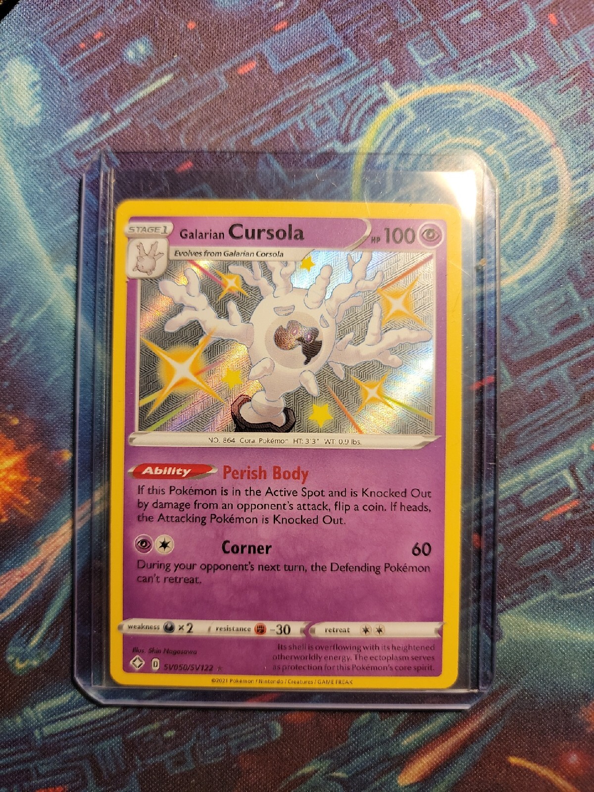 Pokémon TCG Galarian Cursola Shining Fates SV050/SV122 Holo Shiny Holo ...
