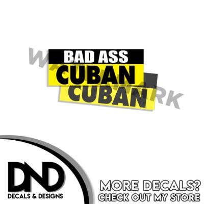 BAD ASS Cuban Sticker 4WD Funny Truck Off Road Racing Decals D& 2Pk 6 ...