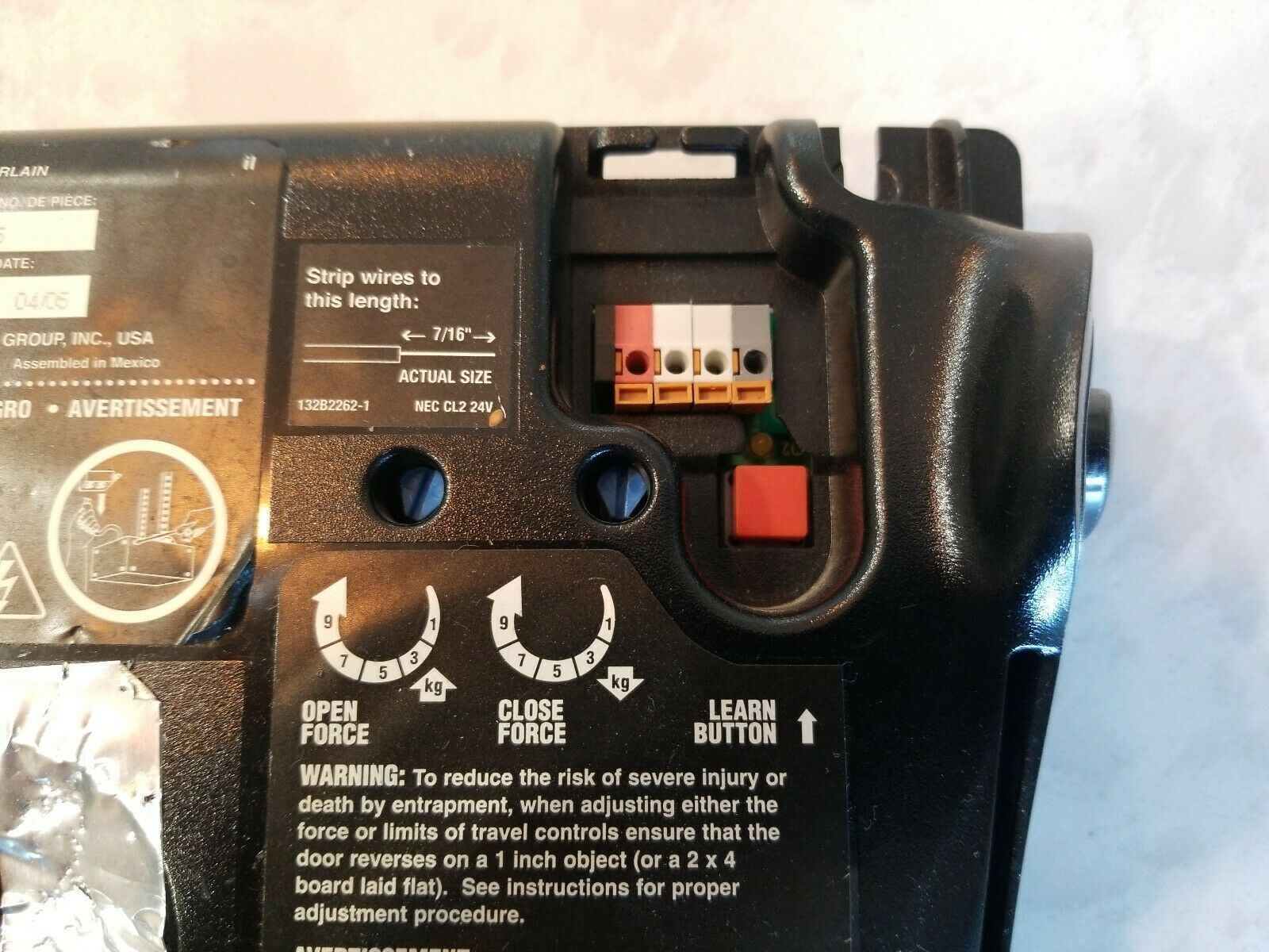 Chamberlain Liftmaster 41A5635 Circuit Board Panel Red Learn Button ...