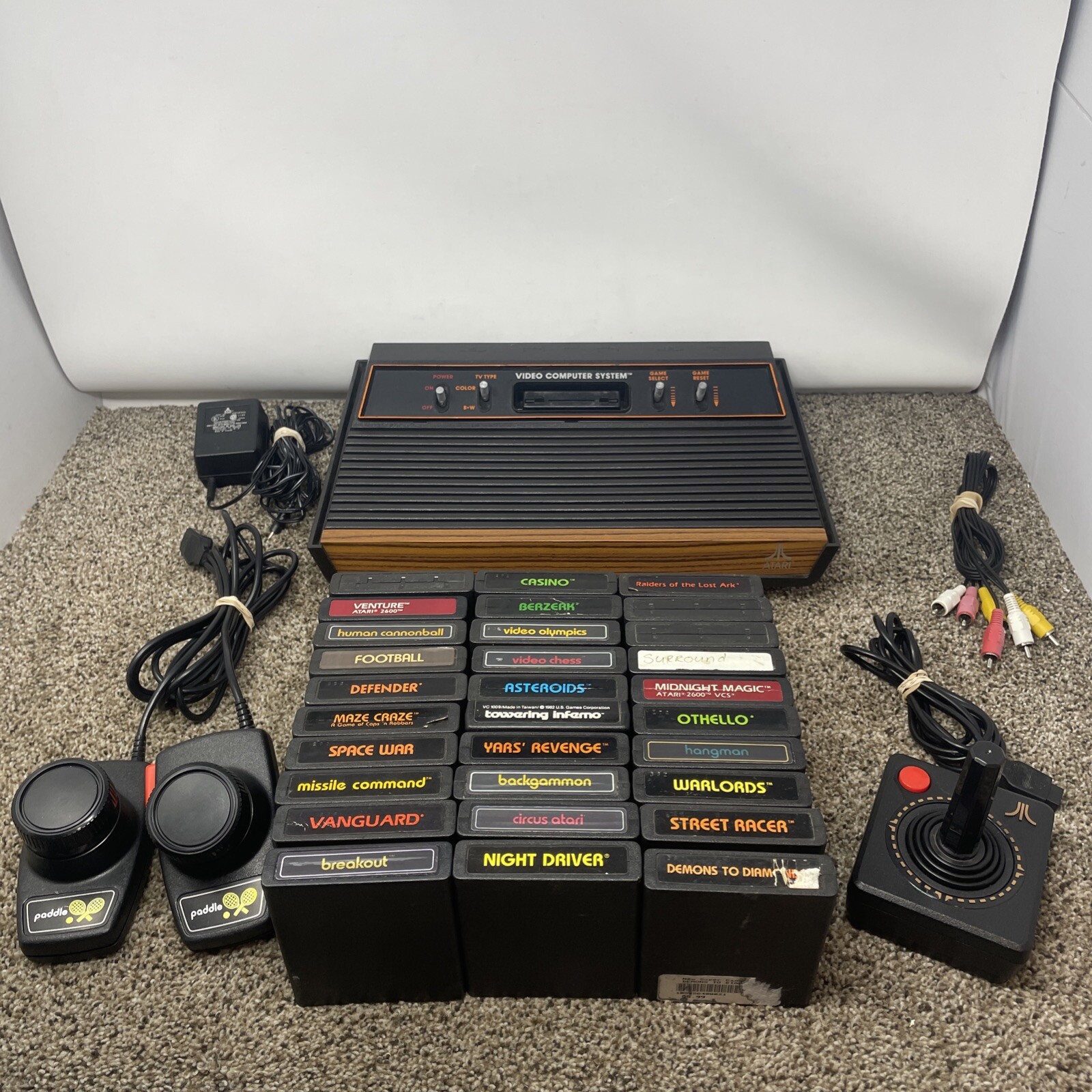 Atari 2600 System Bundle AV MODDED with Console, 30 Games, Joystick ...