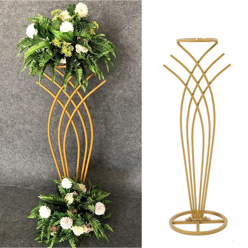 50-100CM Gold Geometric Plinth Flowers Stand Pedestal Wedding Decor ...