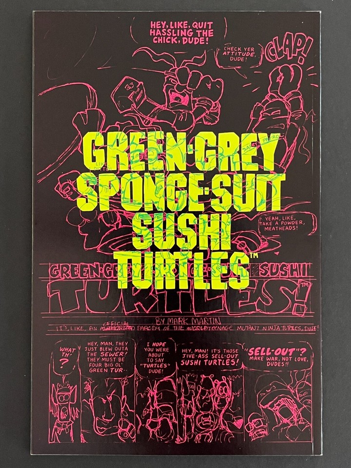 Green-Grey Sponge-Suit Sushi Turtles #1 (Mirage, 1990, NM/M) | eBay UK