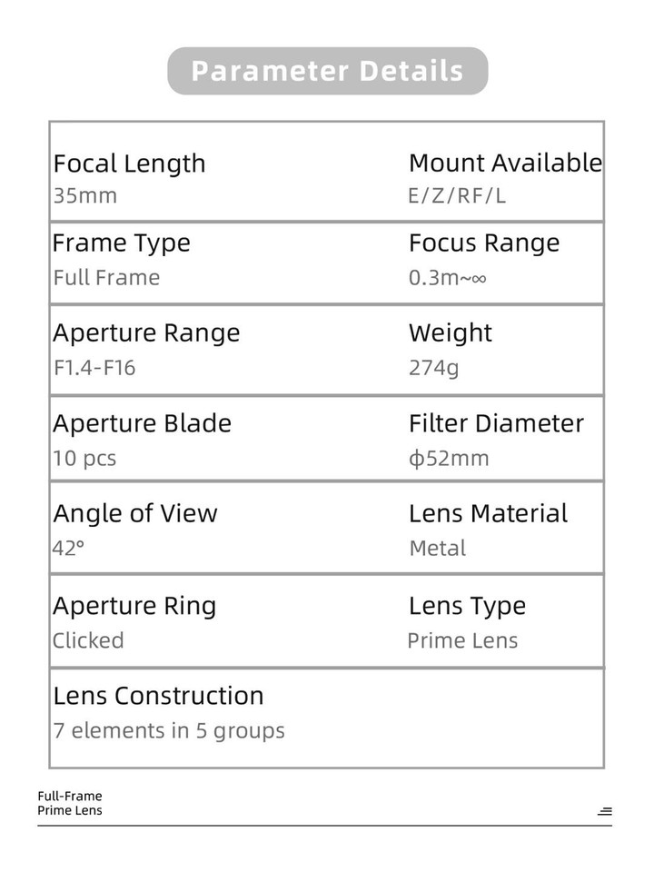7artisans 35mm F1.4 III Full Frame lens for Canon RF mount camera Large ...